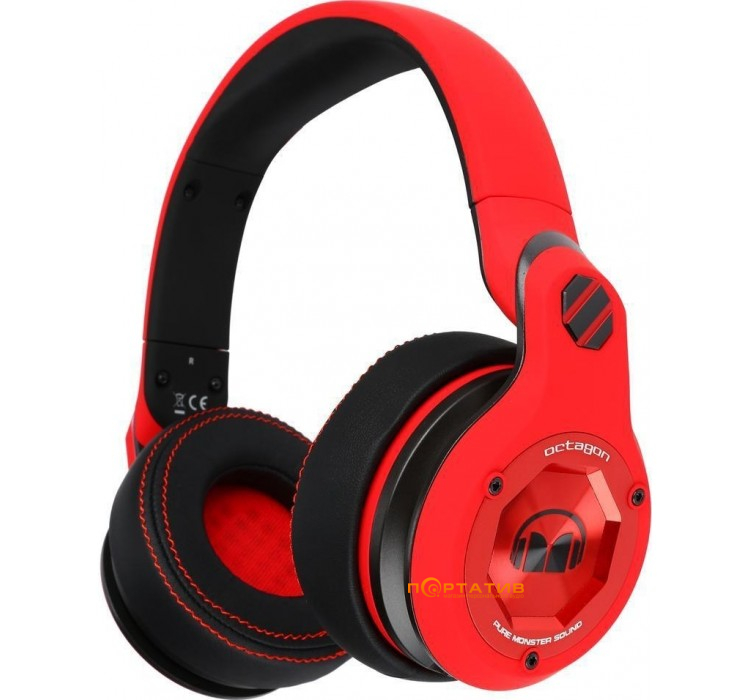 Monster Octagon Official UFC Over-Ear Headphones Red (MNS-130554-00 ...